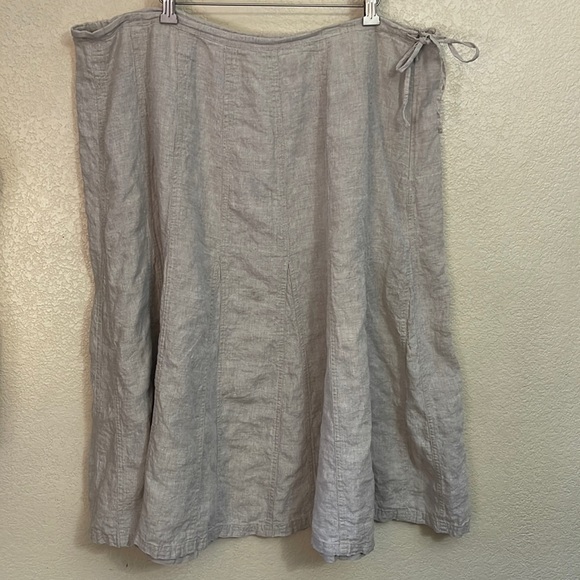 Talbots | Skirts | Talbots Woman Irish Linen Khaki Aline Midi Skirt 2w ...